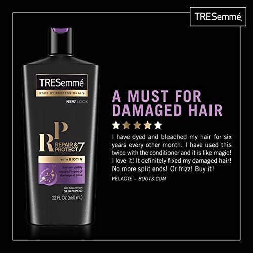 TRESemme Shampoo and Conditioner Set, Repair & Protect 7 with Biotin, Visibly Repairs 7 Types of Styling Damage and Strengthens Hair, 22 Fl Oz each