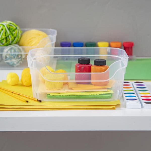 Tribello Open Clear Storage Bins, Closet Shelf Organizer Bins, Small, 9” X 6” X 4”, Pack of 4 - Made In USA