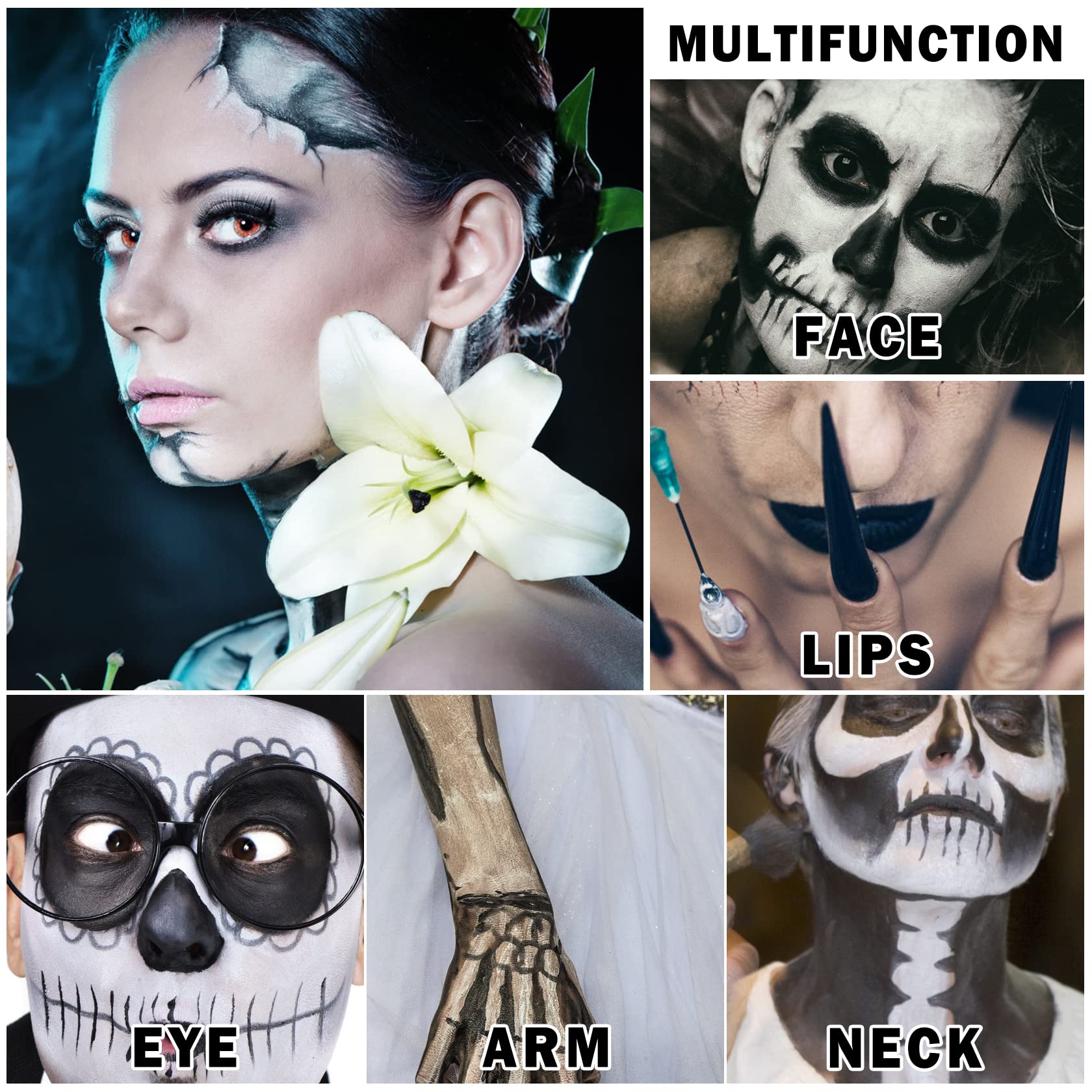 Eye Black Stick for Sports Black Face Body Paint Stick Professional Eyeblack Stick for Football Baseball Softball Halloween Goth Makeup - Black