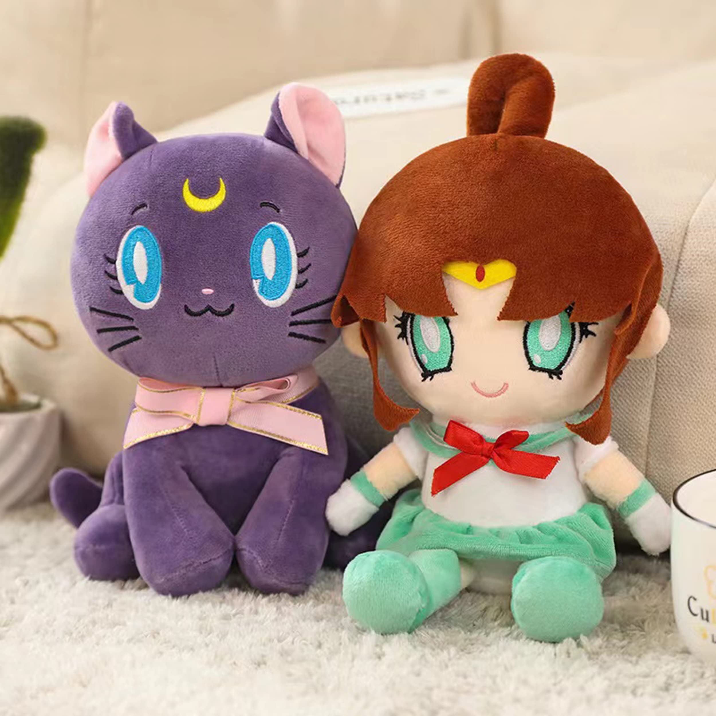 Mannxitzdy Sailor Plush Doll, Purple Cat Plush Stuffed Animal Cartoon Plushie Cute Soft Sofa Plush Toy Figure Pillow Cushion,10 Inch