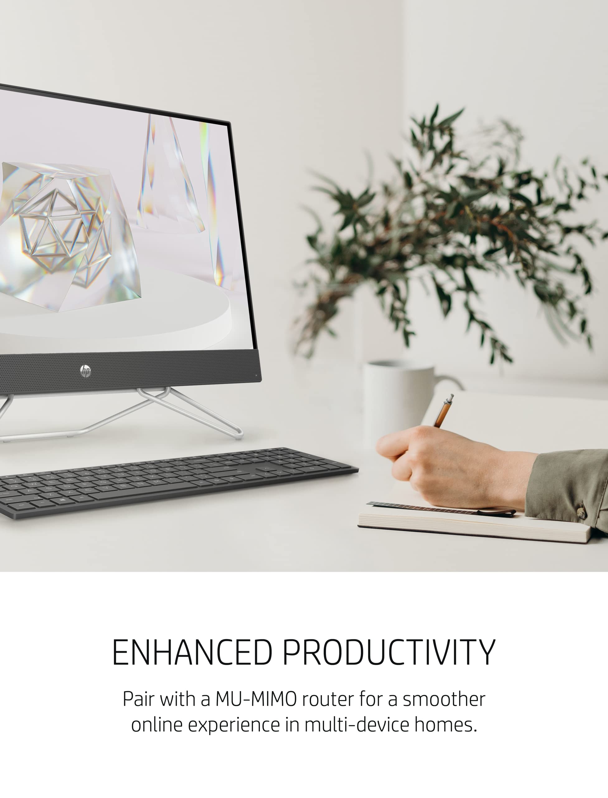 HP 27-cb0060 27” FHD Touchscreen All-in-One Desktop AMD Ryzen 5 5500U 2.1GHz 16GB RAM 512GB SSD Windows 11 Home (Renewed)