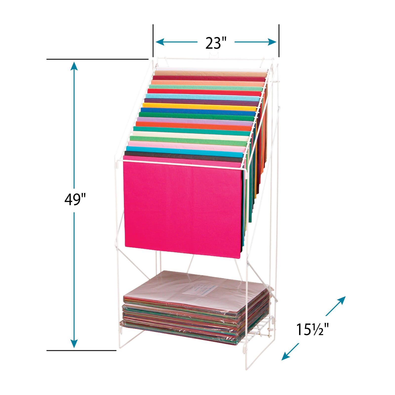 SSWBasics Tissue Paper Rack - White Wire - Floor Standing (23" W x 15½"D x 49" H)