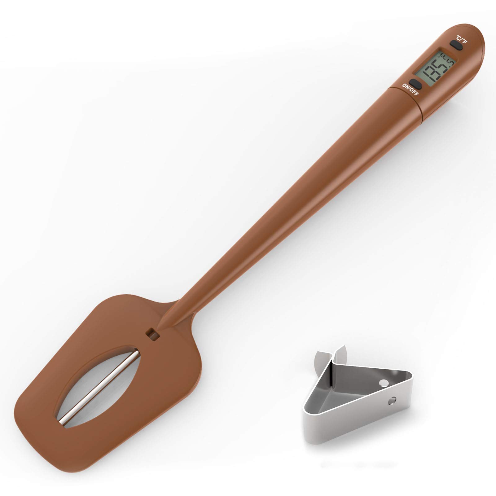 Efeng Candy Thermometer Spatula,Digital Cooking Thermometer with Pot Clip – Silicon Spatula with Meat Thermometer, Instant Read Thermometer Spatula for Candy,Chocolate,Grill Meat Cooking