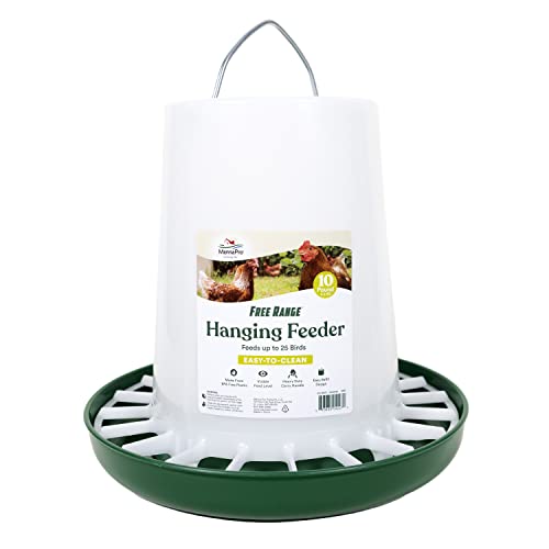 Harris Farms Free Range Hanging Poultry Feeder | Twist Lock Base | 10 Pound,White