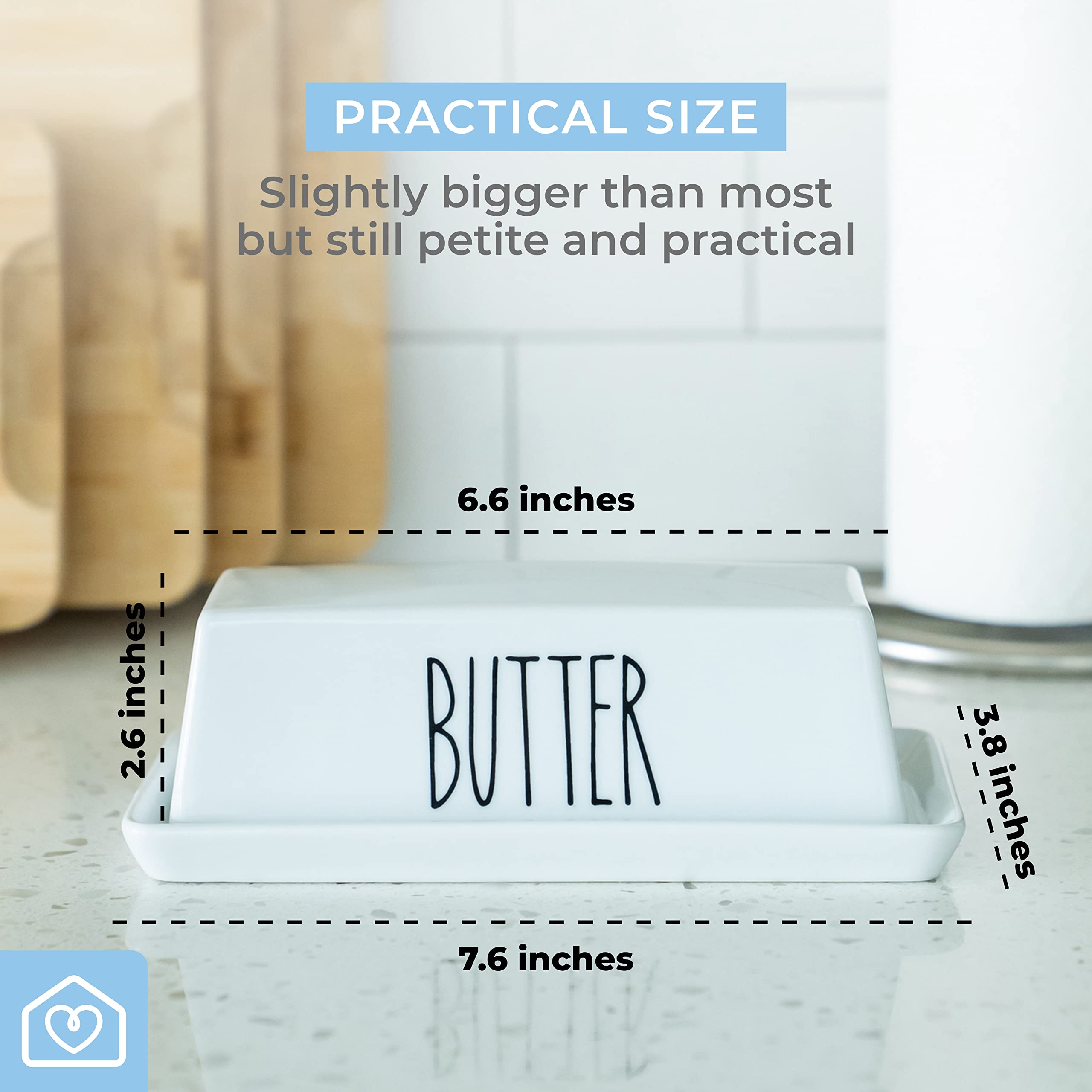 Heartland Home Porcelain Butter Dish and Salt and Pepper Shaker Set