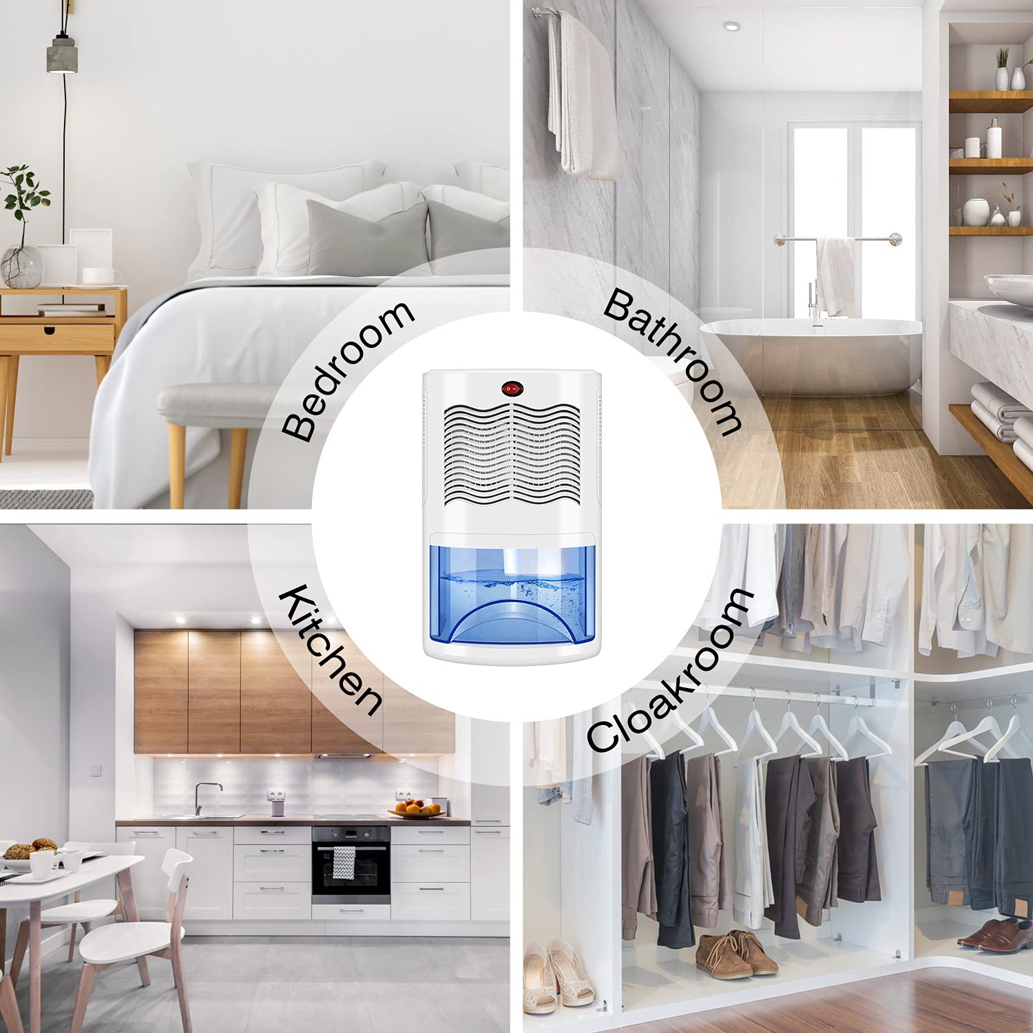 COSVII Dehumidifier for Bedroom,Up to 680 Sq.ft Small Dehumidifier Ultra Quiet Dehumidifiers for Home Bathroom Closet Kitchen with 68oz(2000ml) Water Tank