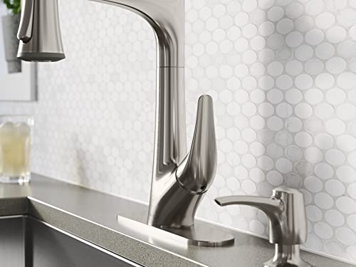 KOHLER R27459-SD-VS Lilyfield Commercial Style Pre-Rinse Single-Handle Semi-Professional Kitchen Sink Faucet, Vibrant Stainless