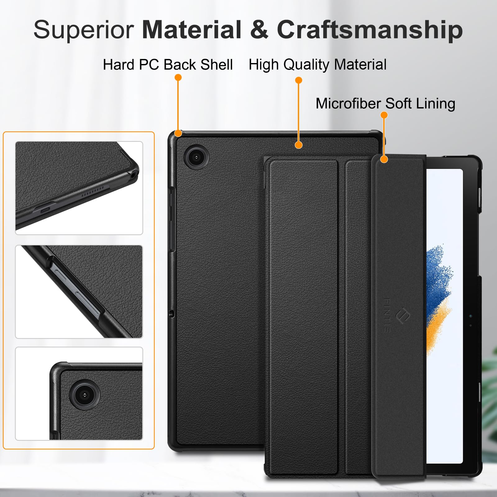 Fintie Slim Case for Samsung Galaxy Tab A8 10.5 Inch 2022 Model (SM-X200/X205/X207), Ultra Thin Lightweight Hard Back Shell Tri-Fold Stand Cover with Auto Wake/Sleep, Starry Sky