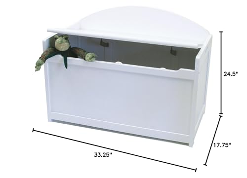Lipper International Child's Toy Chest, 33.25" W x 17.75" D x 24.5" H, White