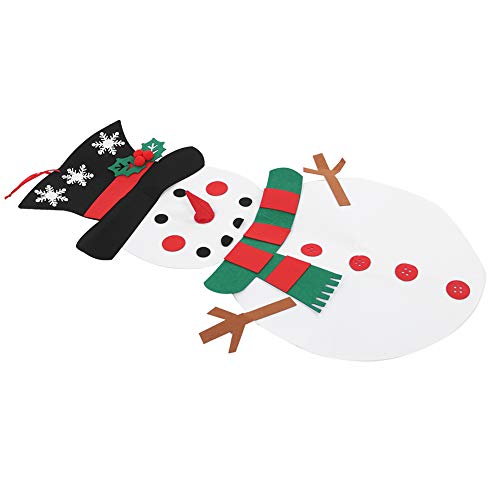 Jauarta Felt Christmas Snowman Set, DIY Wall Hanging Snowman Ornaments Xmas Gifts for Kids (White)