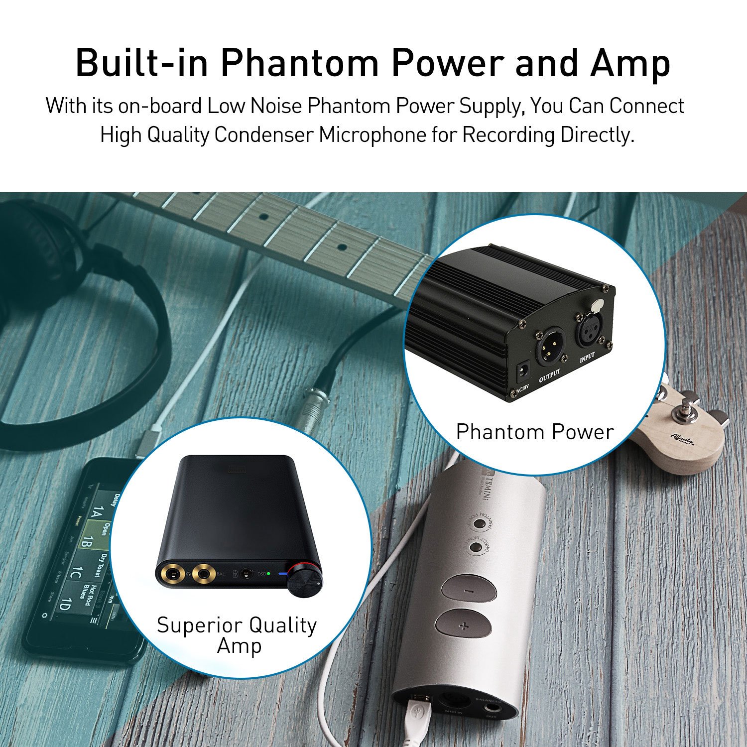 USB Audio Interface,MeloAudio TS MINI compact Instrument/Microphone Audio Interface for iPhone, iPad,Android Devices, Mac and PC