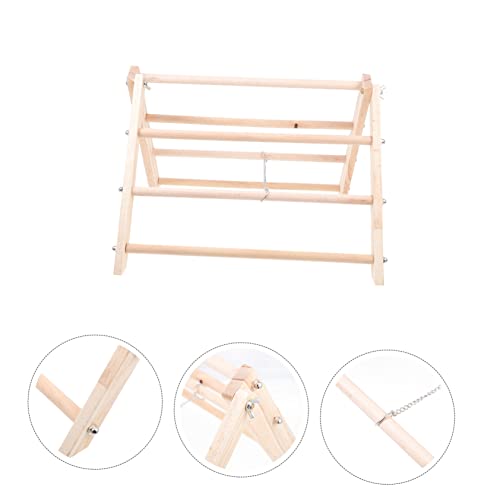 LIFKICH 1pc Perch Trainning Funny Parakeets Conures Toy Birdcage Rod Portable Balancing Safe Playpen Bar Rest Branch Ladder Rooster Platform Standing Folding Play Pet Chicken Exercise