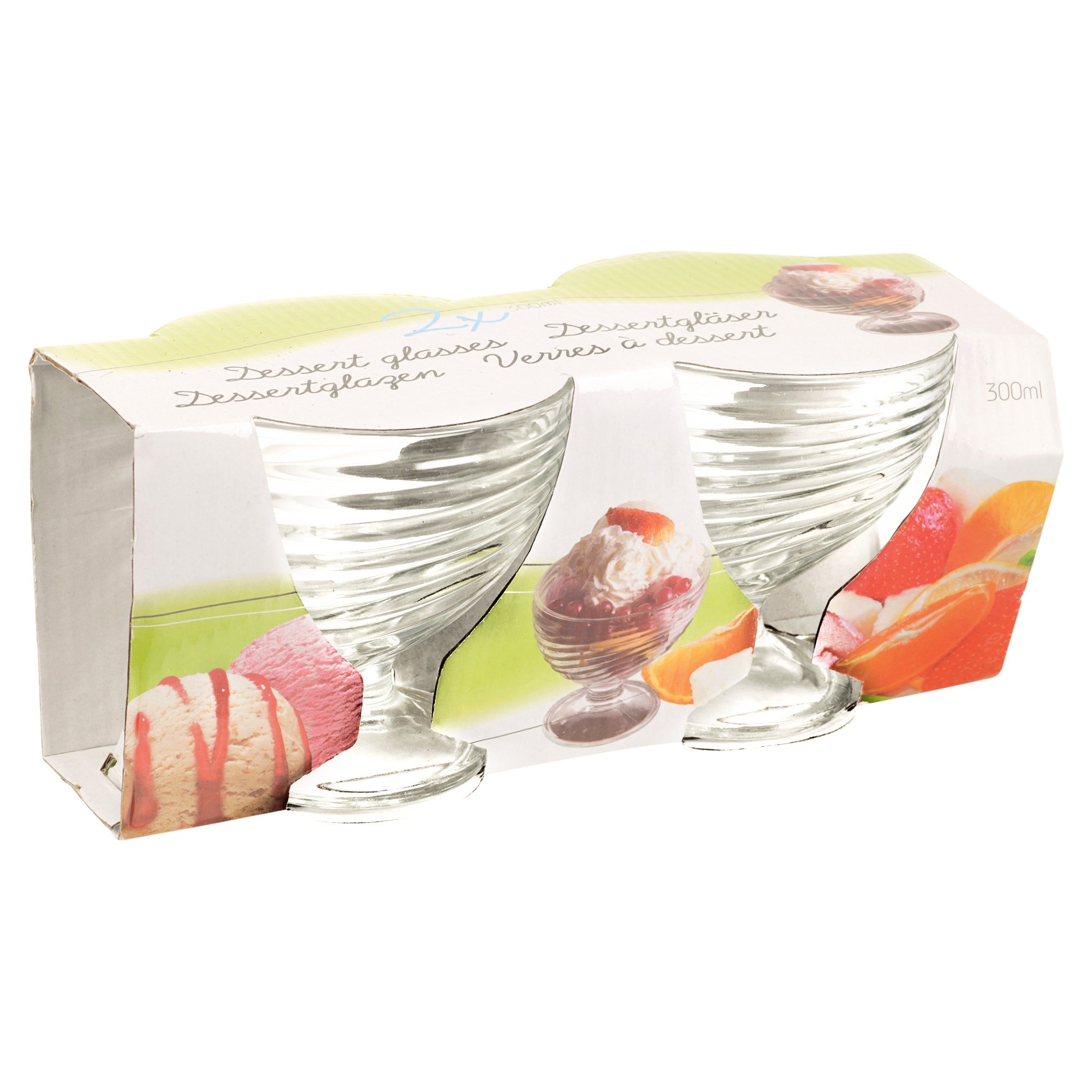 EG Homewares Glass Dessert Bowls Dishes - For Ice Cream, Sundae, Punch, Appetiser, Fruit, Pudding & Cocktail
