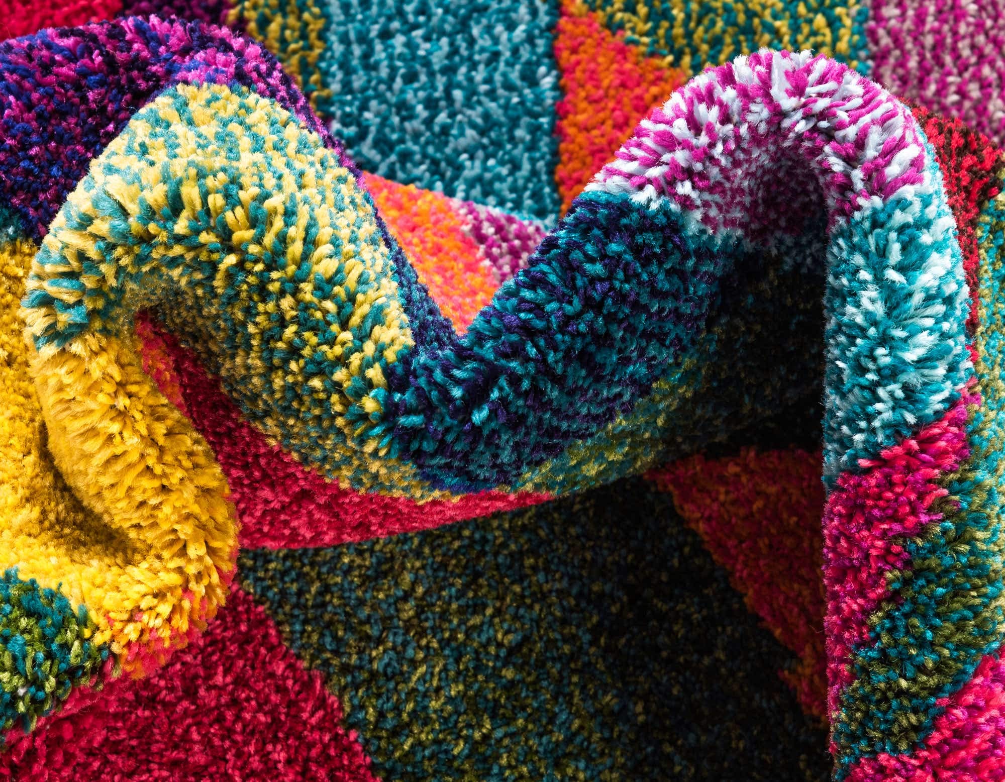 Unique Loom Estrella Collection Geometric, Abstract, Colorful, Modern, Eclectic Area Rug, 8 ft x 10 ft, Multi/Pink