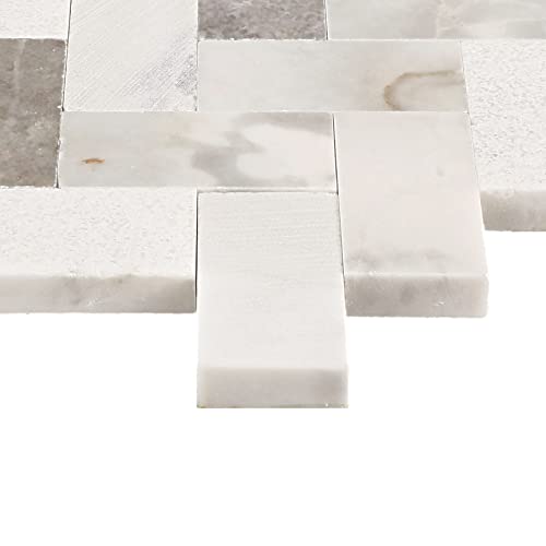 Daltile Minute Mosaix 12" X 12" Herringbone Remix Mosaic in Stormy Mist (10 PC Per Carton) (7.5 SQFT Per Carton)