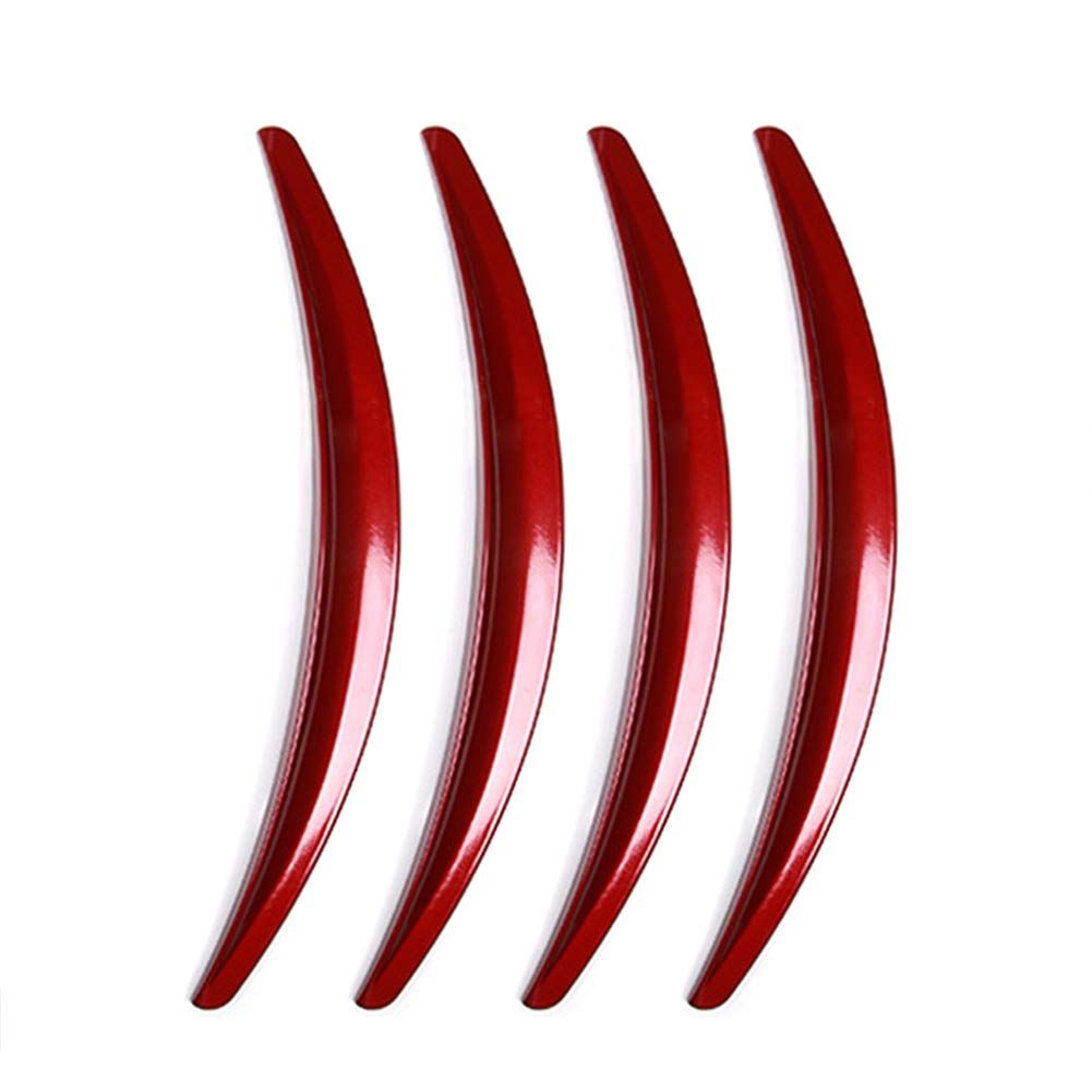 DAMAI Car Wheel Eyebrow Arch Edge Trim Side Fender Flare Strip Anti-Scratch For Tesla Model 3 2017-2020, Red