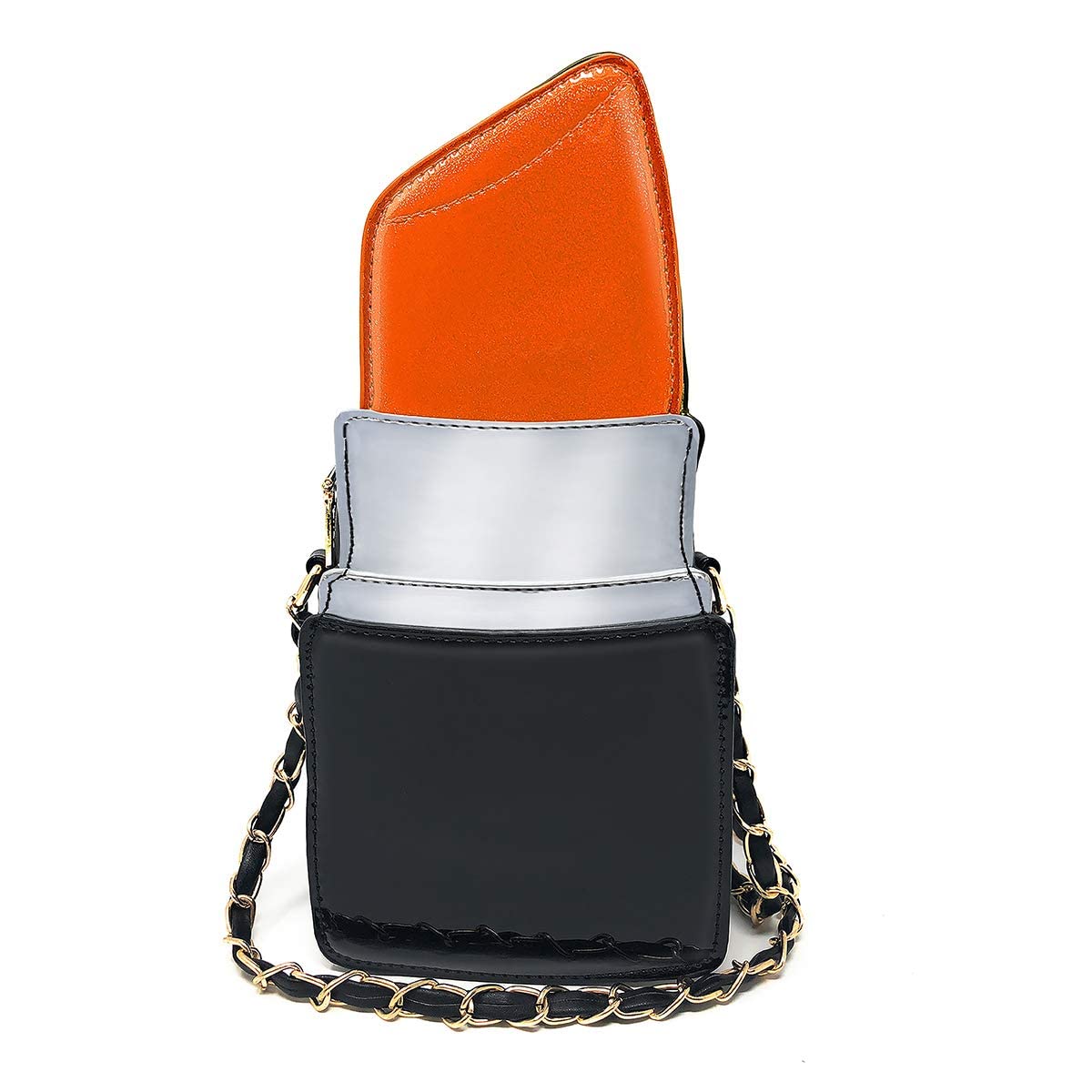 USTYLE Lipstick Shape Design Crossbody Bag, Evening Shopping Street Shoulder Bag Cell Phone Women Girl Cute Party Purse (orange)