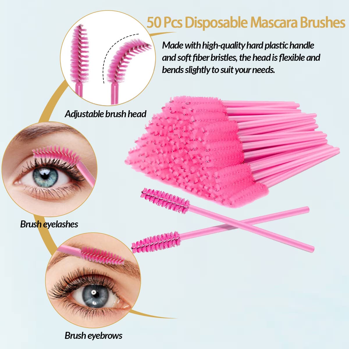 Eyelash Extension Cleanser 150ml + Rinse Bottle+ 2 Brushes+50 Mascara Wands, Eyelash Extension Shampoo, Eyelid Foaming Cleanser, Eyelash Wash and Lash Bath for Extensions, Oil Free