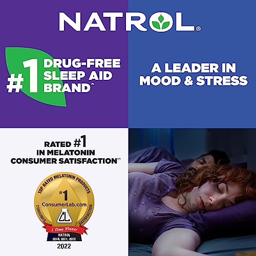 Natrol Melatonin 5 mg with Vitamin B-6 10 mg Time Release Sleep Aid Tablets, 100 Servings, Fall Asleep Faster & Stay Asleep Longer, Controlled Release, Drug Free Dietary Supplement, (Pack of 2)