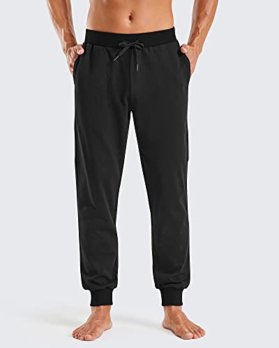 G4Free Mens Sweatpants Lounge Pants with Pockets Cotton Joggers Xmas Holiday Pants for Winter Running (Black, L)