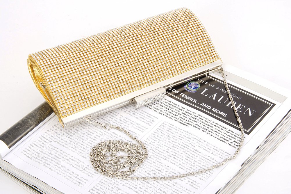 Damara Womens Front Fully Crystal Chic Clutch Evening Bag, Silver