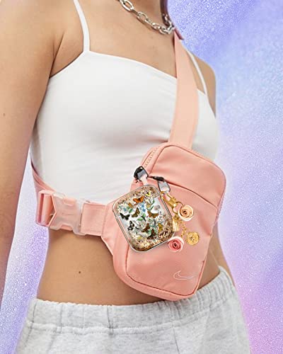 Kokaaee for Airpod Case 2nd & 1st Generation Cover Kawaii Funda Cute Aesthetic Girls Women Protector Liquid Glitter Bling Sparkly Butterfly Design Estuche Keychain Girly for Apple Air Pod 1/2 Gen