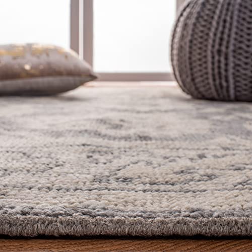 SAFAVIEH Samarkand Collection 6' x 9' Light Grey/Beige SRK106F Hand-Knotted Traditional Wool Area Rug