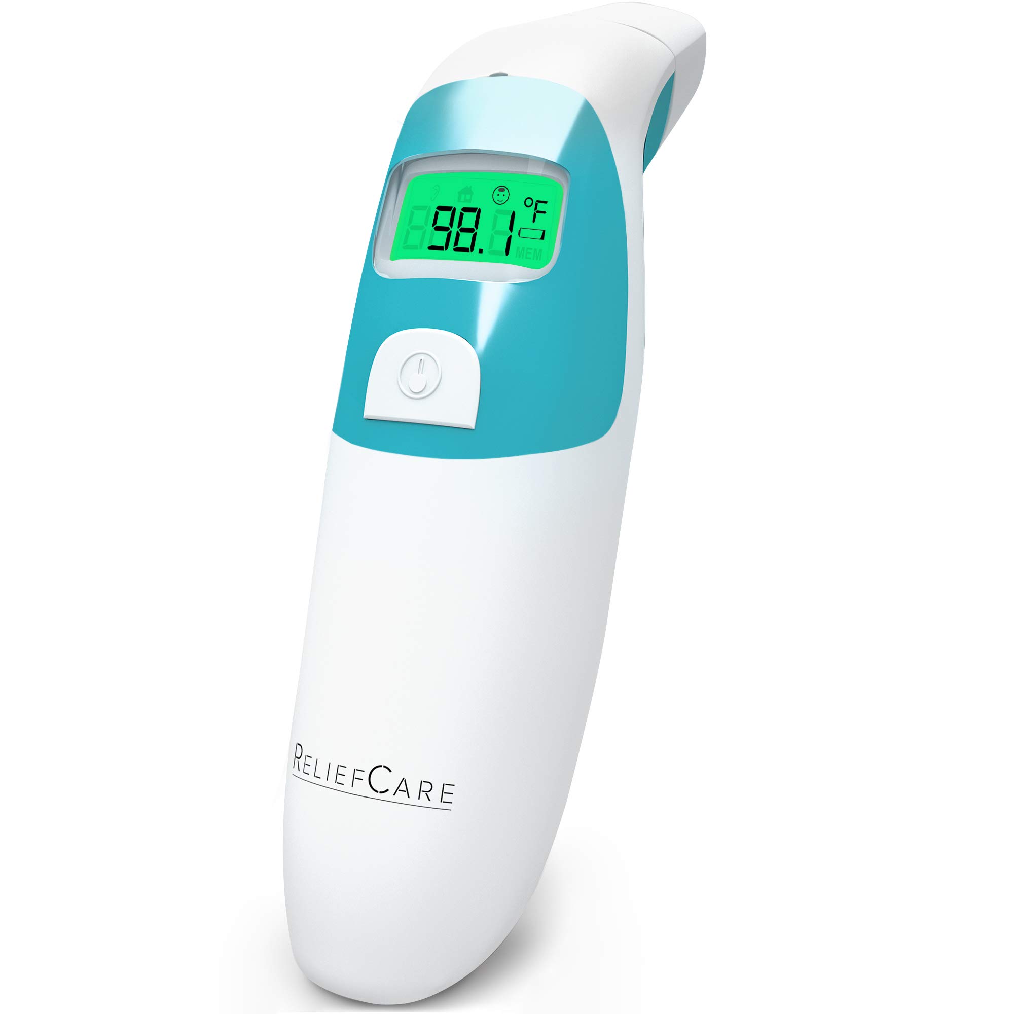 Relief Care Digital Forehead and Ear Thermometer for Adults, Infants, Children - Dual Mode, Infrared Thermometer with Fever Alarm - Accurate Quick Read Digital Thermometer for Adults and Kids