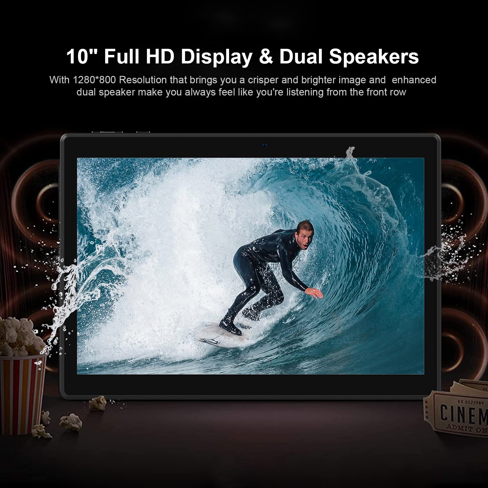 XNN Tablet 10 Inch, Android Tablets, Quad-Core Processor, 32GB ROM 128GB Expand,2+5MP Camera,IPS HD Touch Scree, 6000mah Battery, WiFi Bluetooth, 2023 Powerful Performance Tablet Computer(Black)