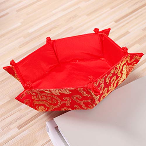 Luxshiny Chinese Candy Container 2pcs Chinese Wedding Candy Plate Snack Serving Tray Appetizer Tray Serving Plates New Year Spring Festival Decor Dried Food Plate