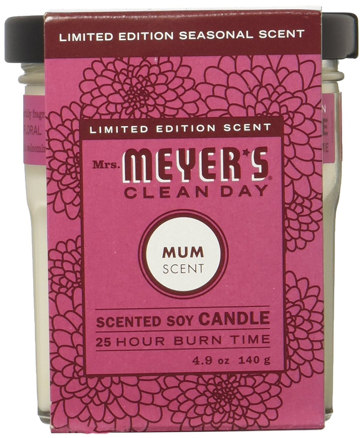 Mrs. Meyerâs Clean Day Scented Soy Candle, Mum Scent, 4.9 Ounce Candle (4.9 Ounce, Pack of 1)