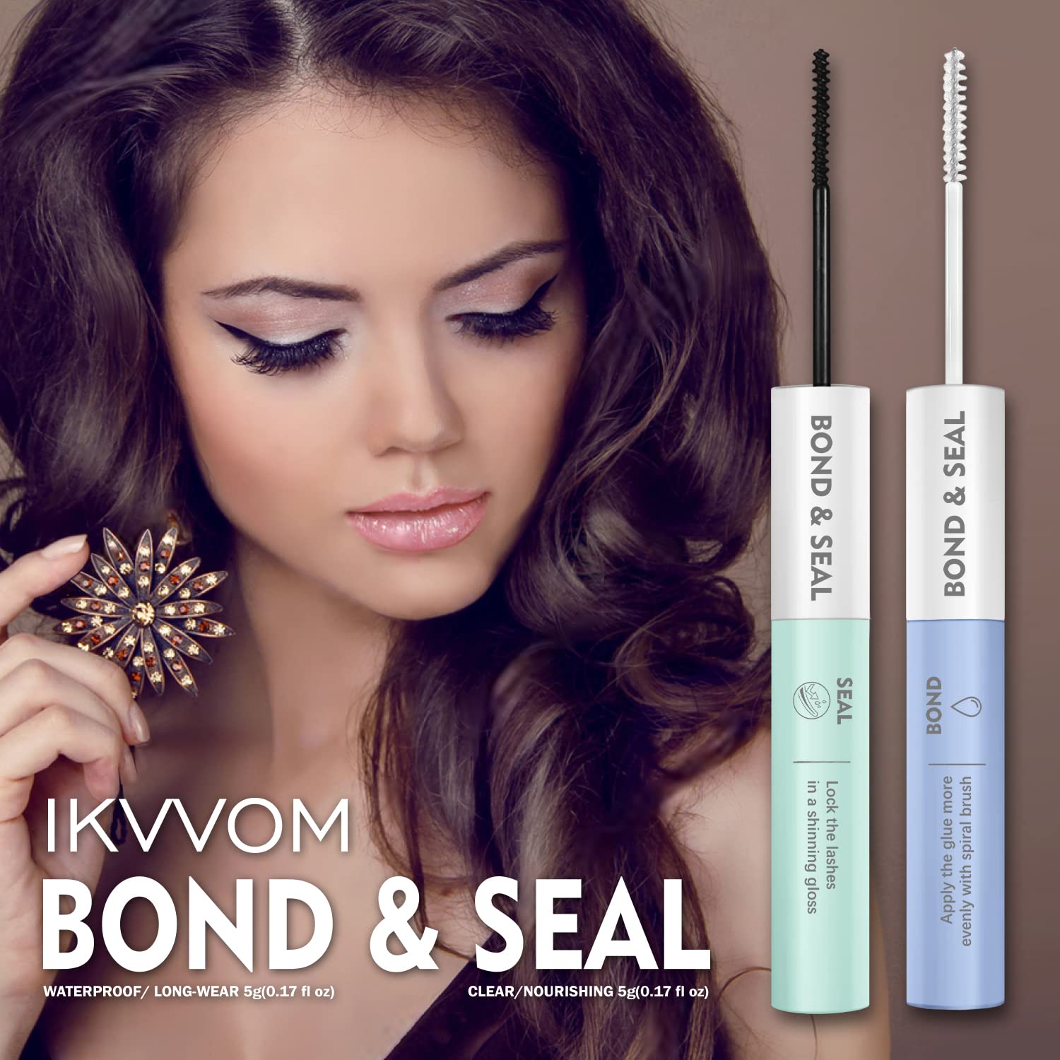 IKVVOM Lash Bond and Seal, Cluster Eyelash Glue for DIY Eyelash Extension, Cluster Lash Adhesive Infused with Biotin and Vitamin E, Super Strong Hold & Latex Free.