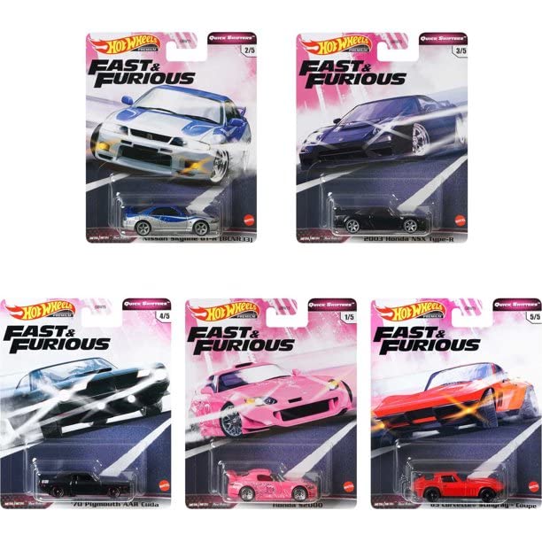 Hot Wheels Premium Fast & Furious Collection 1:64 Scale Die Cast Vehicles Complete Set