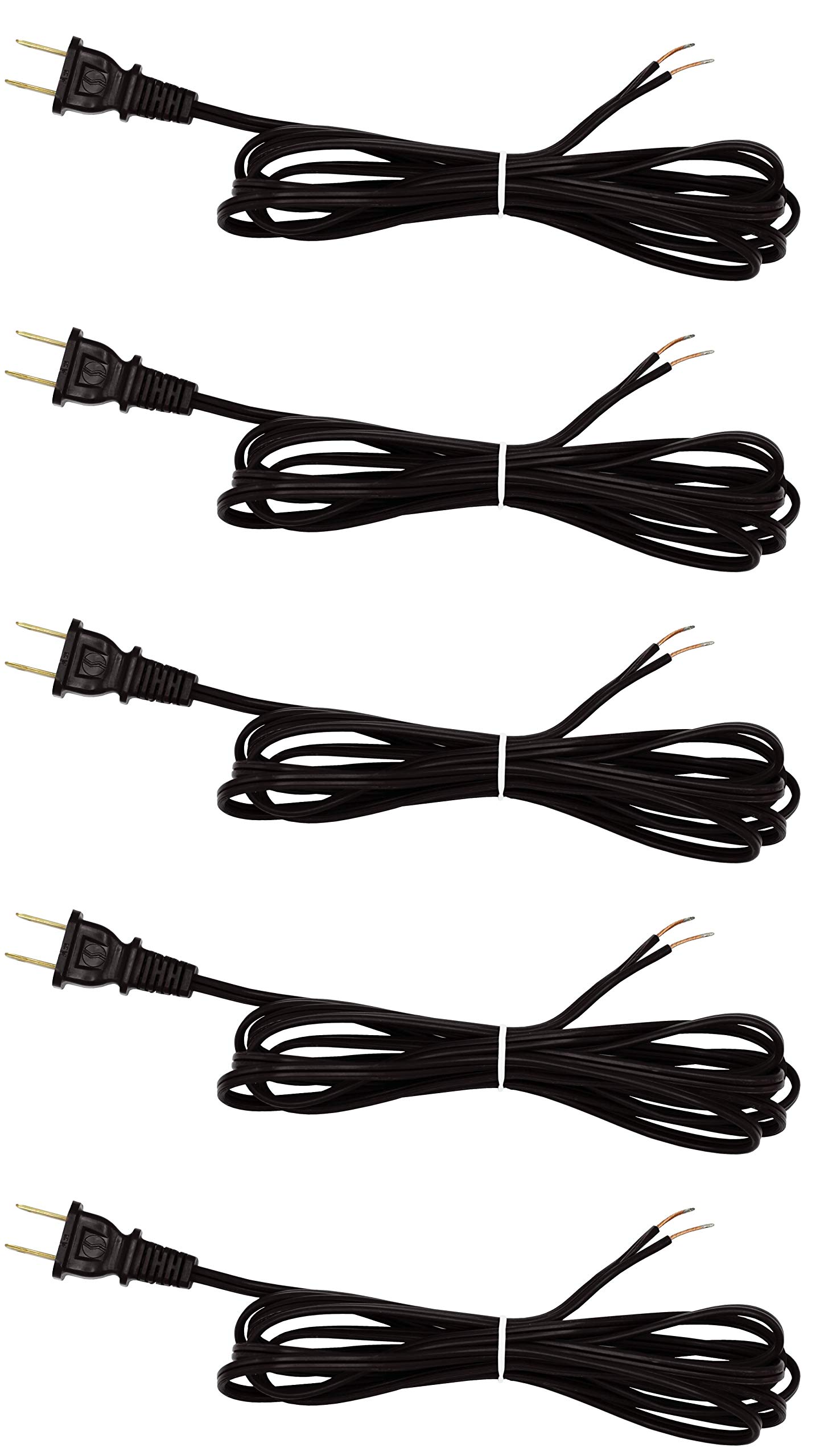 Creative Hobbies Black Lamp Cord, 12 Foot Long, Replacement Lamp Cord Lamp Repair Part, 18/2 SPT-1 Wire, UL Listed (5)