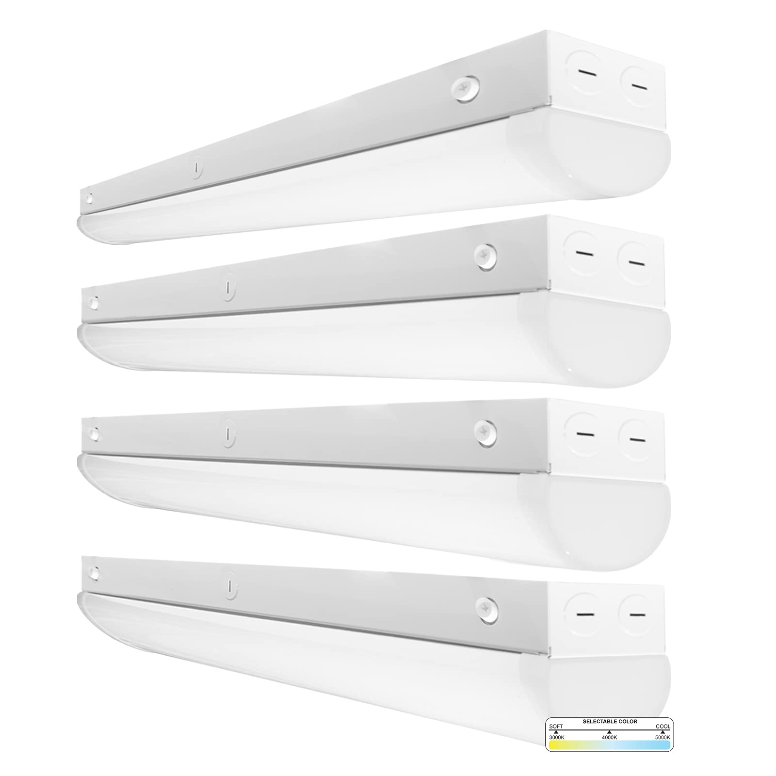 NUWATT 4 FT LED Linear Shop Light with Power Select Wattage 40W/30W/20W, Bi-Level/Daylight Motion Sensor, Up to 5200 Lumens, 120-277V, 3 CCT Color Switch, Surface Mount or Hanging Options