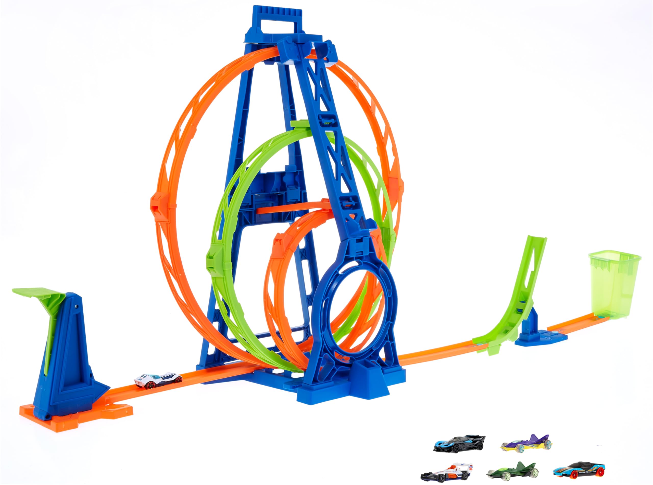 Hot Wheels Toy Car Track Set Triple Loop Kit, 3 Loops & Connects to Other Sets, Includes 1:64 Scale Car