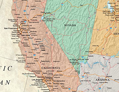 RMC 32" x 50" Classic United States USA and World Wall Map Set (Classic Edition)
