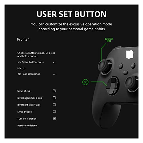 HOTCOS Compatible with Microsoft Xbox Wireless Controller + Wireless Adapter Compatible with Windows 10 - Xbox Series S X XSS XSX