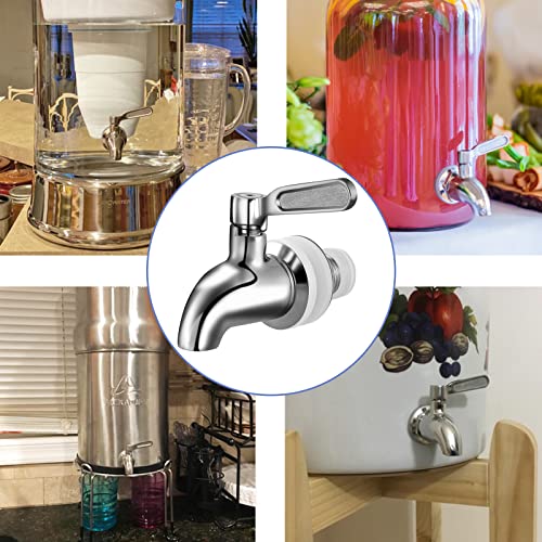 MOLIGOU 2 Pack Beverage Dispenser Replacement Spigot, Stainless Steel Spigot for Drink Dispenser, Water Dispenser Replacement Spout, Fits 5/8 inch Opening