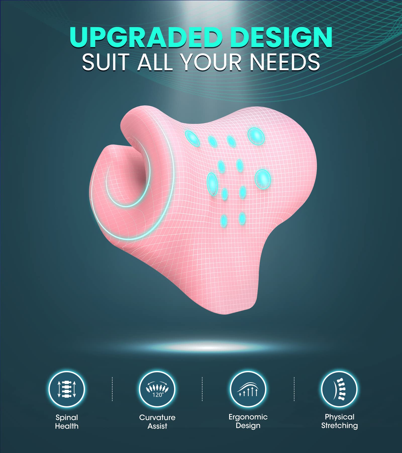 Mazori Odorless Neck Stretcher for Neck Pain Relief 2 Modes, Neck Cervical Traction Device Pillow for Spine Alignment, Chiropractic Neck and Shoulder Relaxer for TMJ Headache Muscle Tension