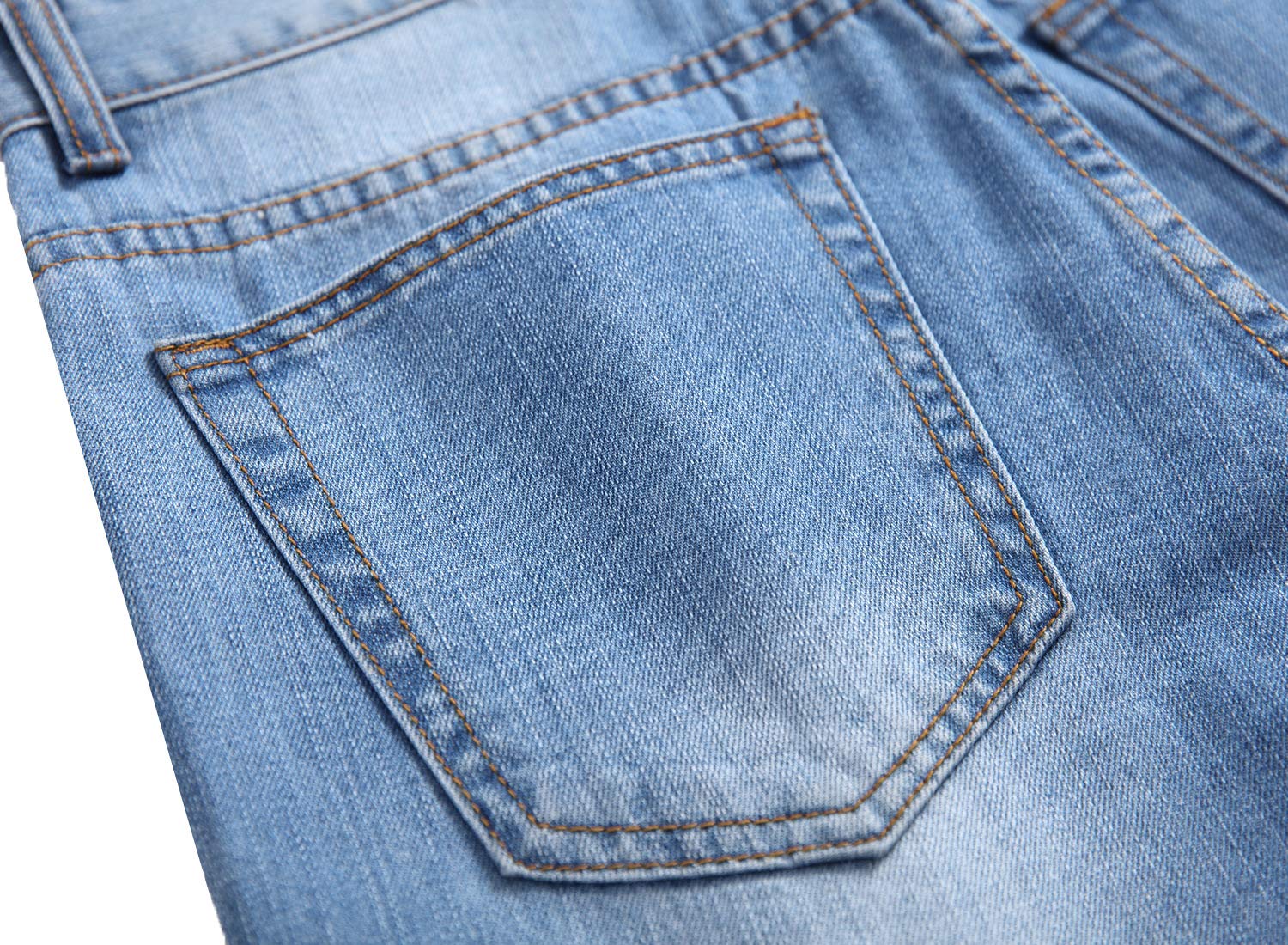 Enrica Men's Skinny Ripped Distressed Destroyed Straight Fit Denim Jeans (Light Blue 305, 34)