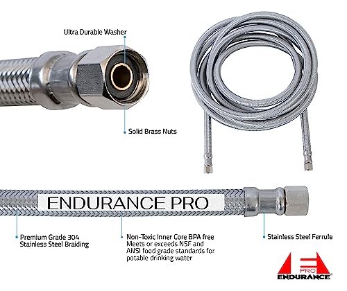 KITCHEN BASICS 101: 241798224 Ice Maker Replacement for Electrolux & Frigidaire Refrigerators 241642511 241798201 241798231 & 10 Foot Universal Ice Maker Flexible Braided Stainless Steel Water Supply