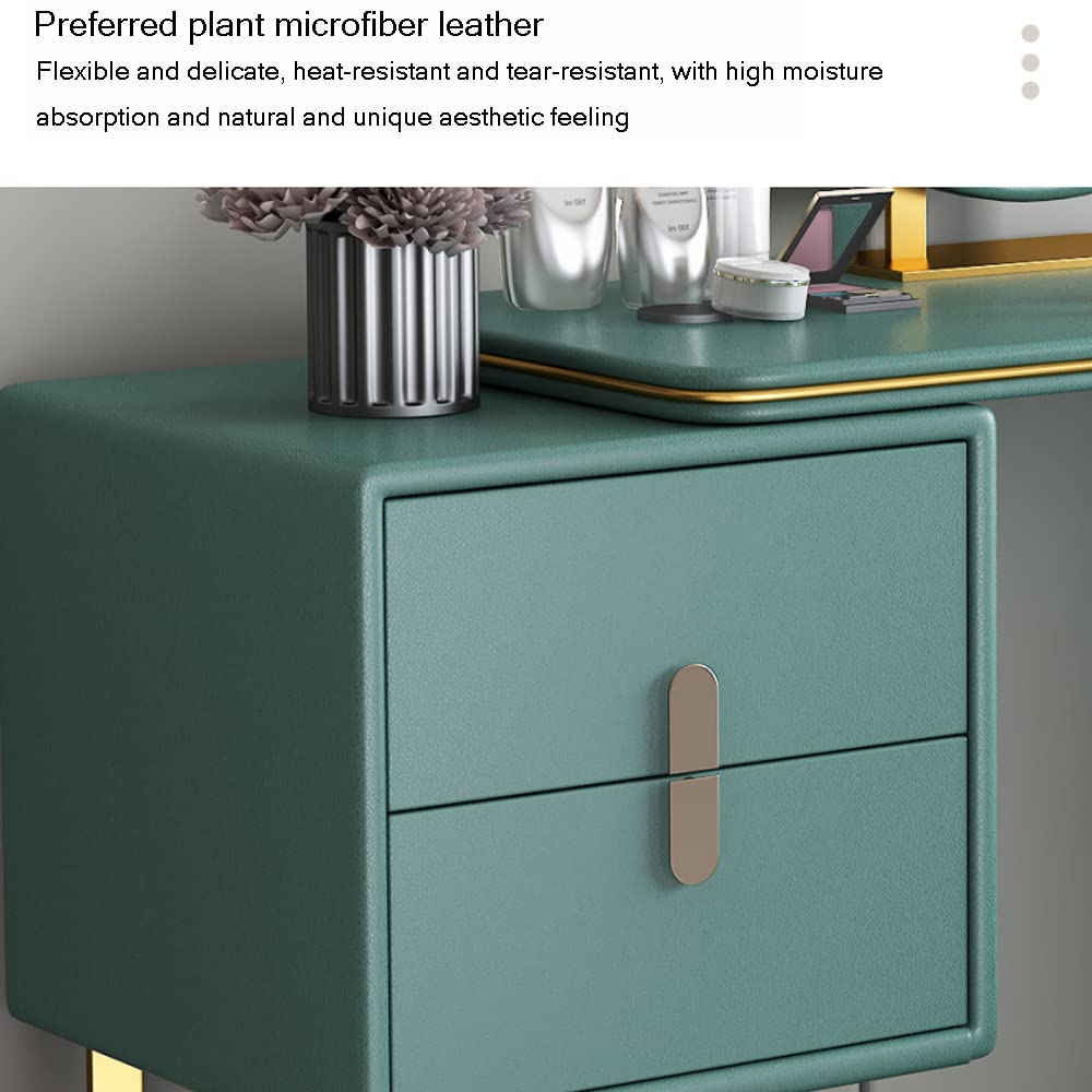 DADHI Vanity Desk,with Mirror,2 Drawers Dressing Table with Chair,for Bedroom Storage Girls (White 80cm)