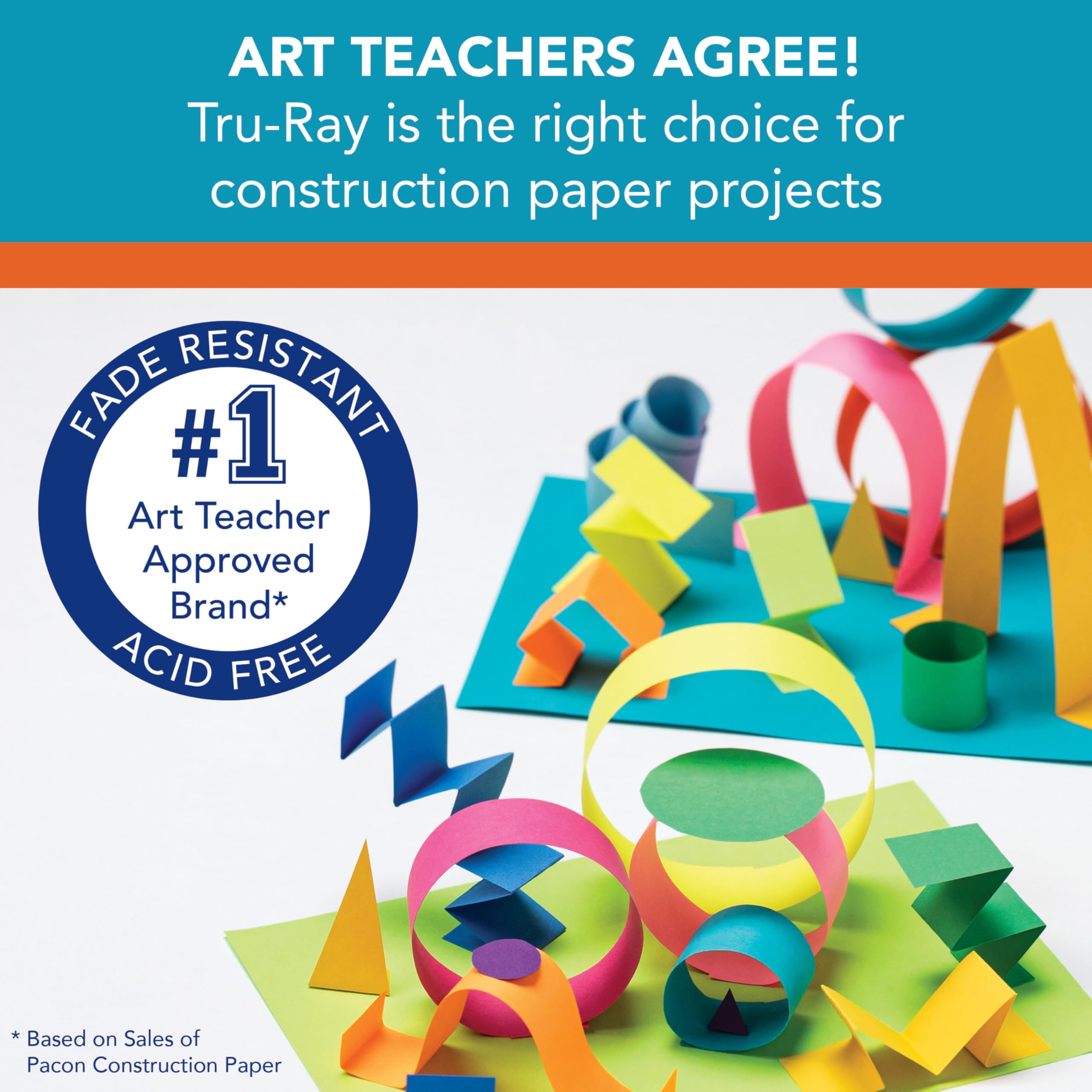 Pacon 103028 Tru-Ray Construction Paper, 76 lbs., 9 x 12, Slate, 50 Sheets/Pack