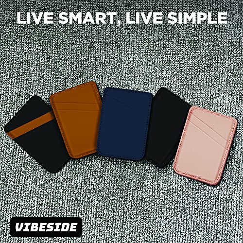 VIBESIDE Magsafe Wallet Compatible with iPhone 14 & iPhone 13 Pro Max β Mag Safe Secure Credit Card Holder β Vegan Leather. Magnetic Card Wallet Holder - Apple iPhone 14,13,12 Compatible Brown
