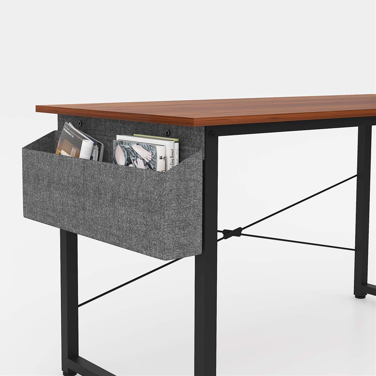 COTUBLR Computer Desk with Storage Bag, Work Desk for Home Office, Study Table for Small Space, Simple Table Desk for Bedroom, Home Office Desk (39 in, Espresso)