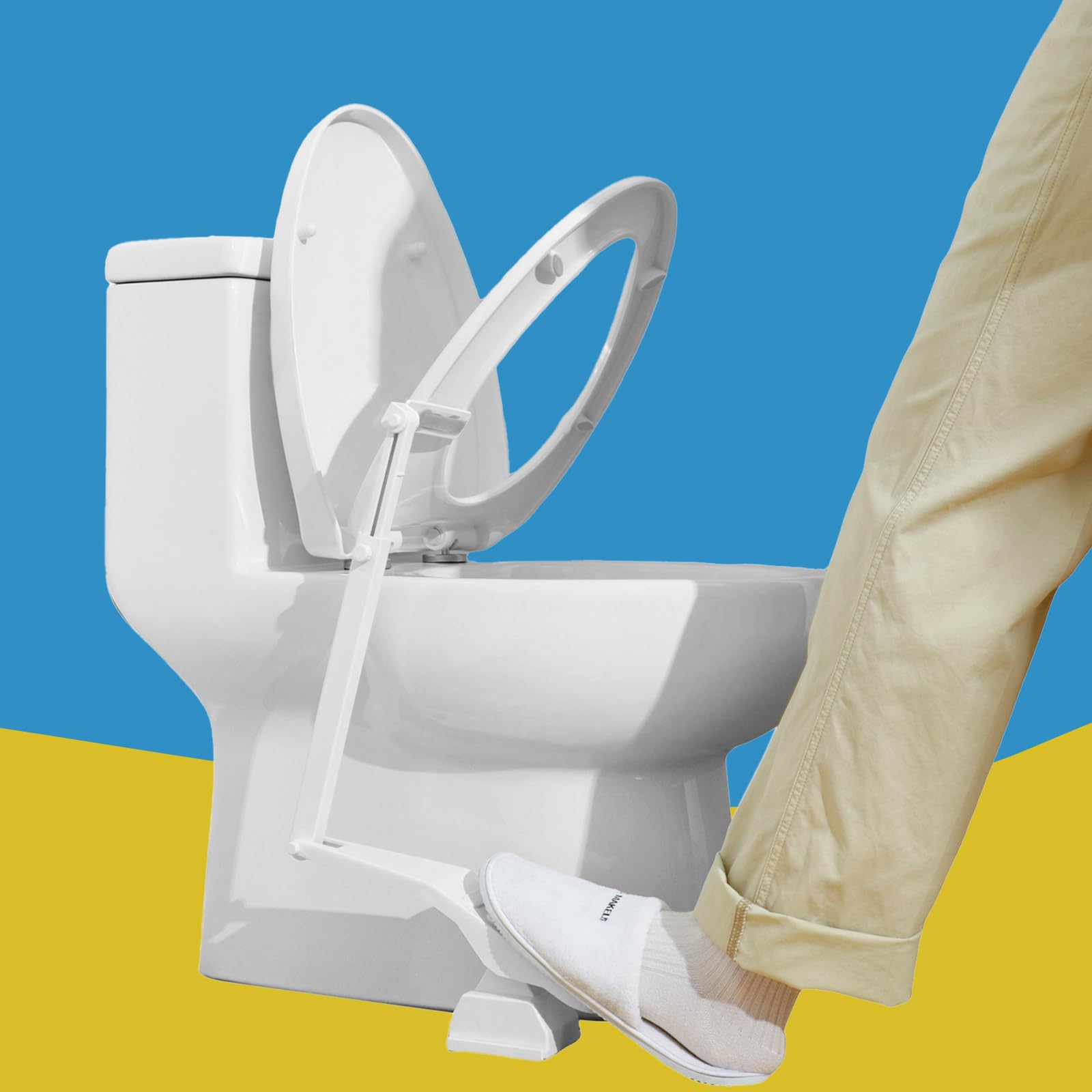 Neessno Toilet Seat Lifter Foot Pedal, Touch Free Toilet Seat Lift,Prevent Dirty Hands Easy Application, and Strong Double-Sided Waterproof Adhesive