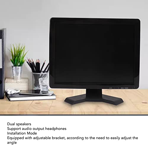 HD LCD Monitor, Clear Picture ABS Light 100‑240V VGA AV BNC USB DC Input Monitor Multifunctional for Computers (US Plug)