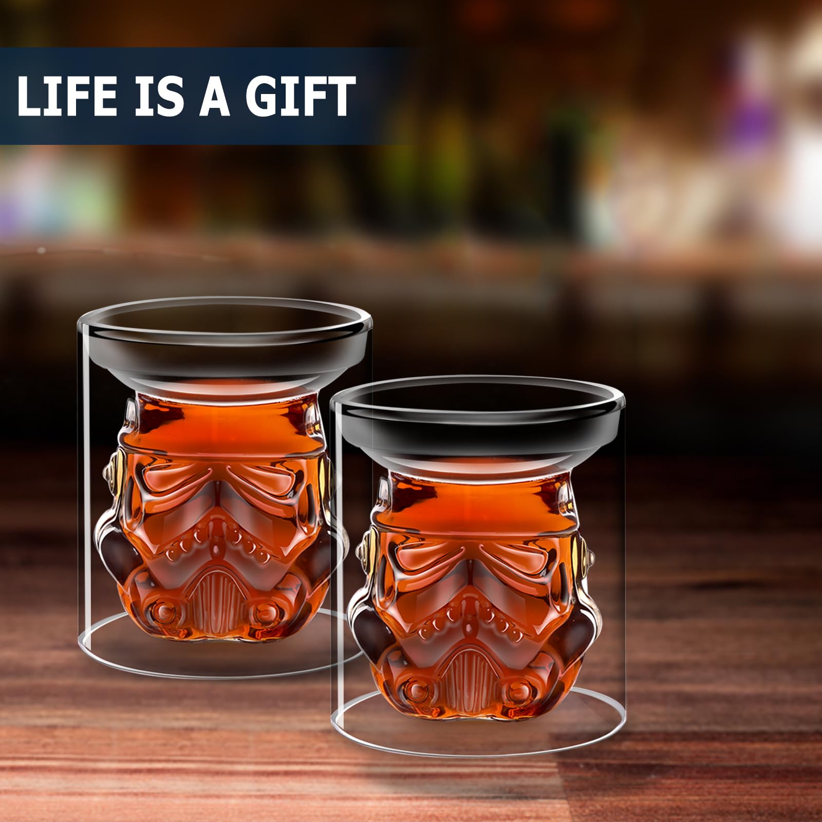 Creative Whisky Sobriety Glasses, Flask Carafe, Whiskey Carafe for Wine, Bourbon, Liquor, Vodka, Scotch, 150ml Gifts for Men, 2 pcs…