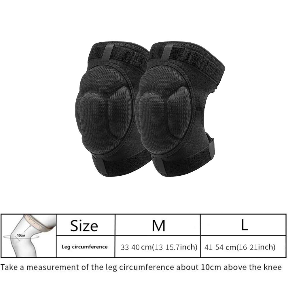 EULANT Knee Pads, Thick Sponge Collisioned Kneepads for Sports & Work, Protective Knee Support Sleeve for Basketball Wrestling Football Volleyball Running Cycling Training Scooter Workout